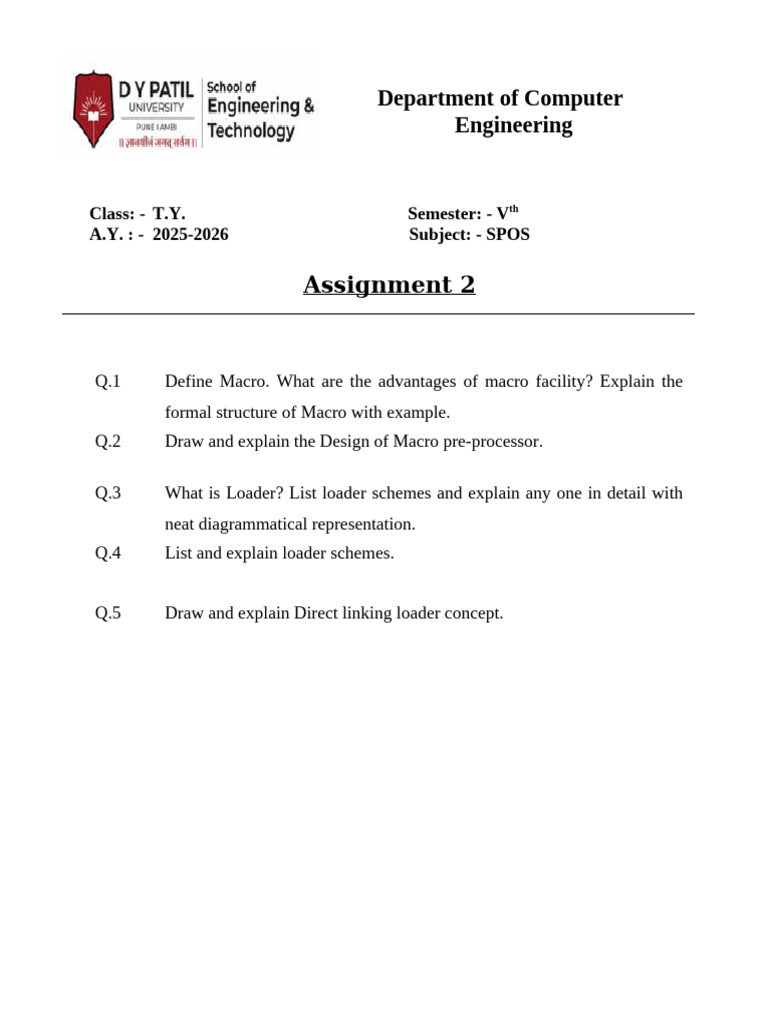 SPOS Assignment 2 | PDF
