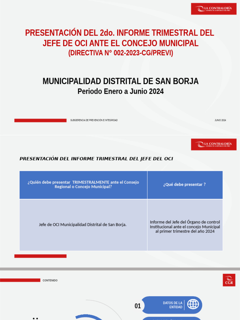 Jefe de Oci - Presentación Ppt - Junio .Final | PDF | Auditoría | Gobierno local