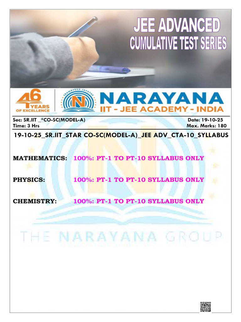 19-10-25 SR - Iit Star Co-Sc (Model-A) Jee Adv 2022 (P-II) Cta-10 QP | PDF