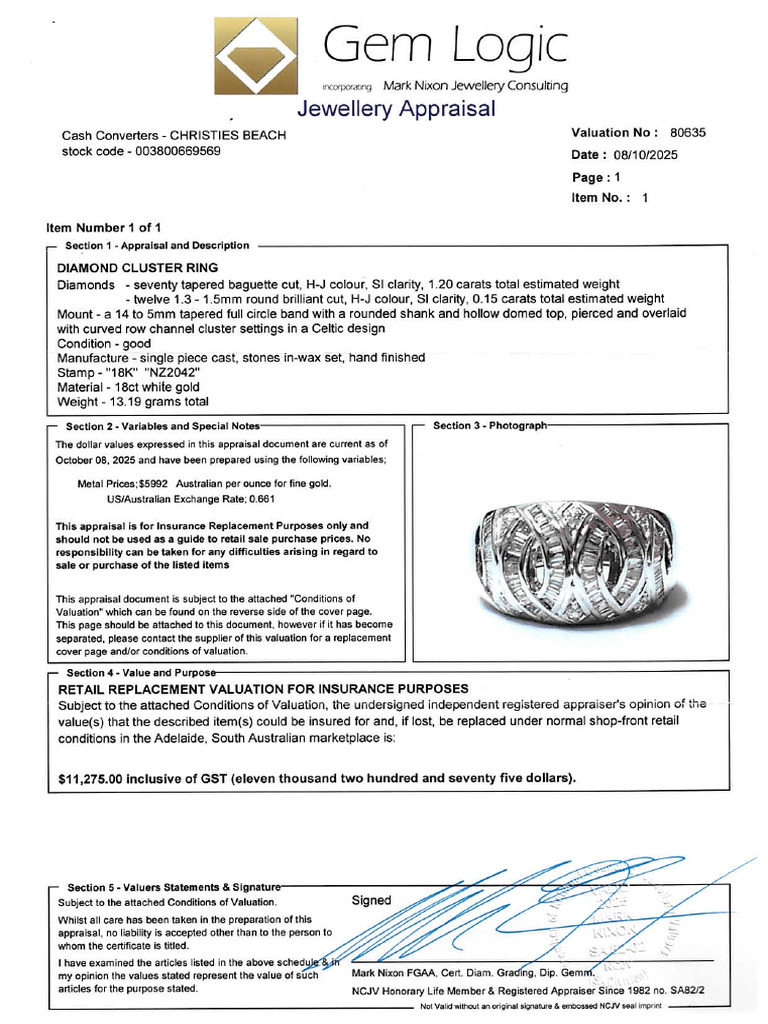 Jewellery Valuation Australia Cash Converters Page - 067 | PDF