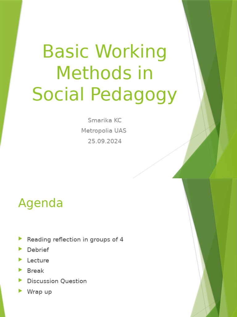 Lecture 4 Basic Working Methods in Social Pedagogy | PDF | Pedagogy | Behavioural Sciences