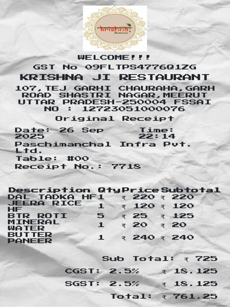 26 Restaurant Bill Template | PDF