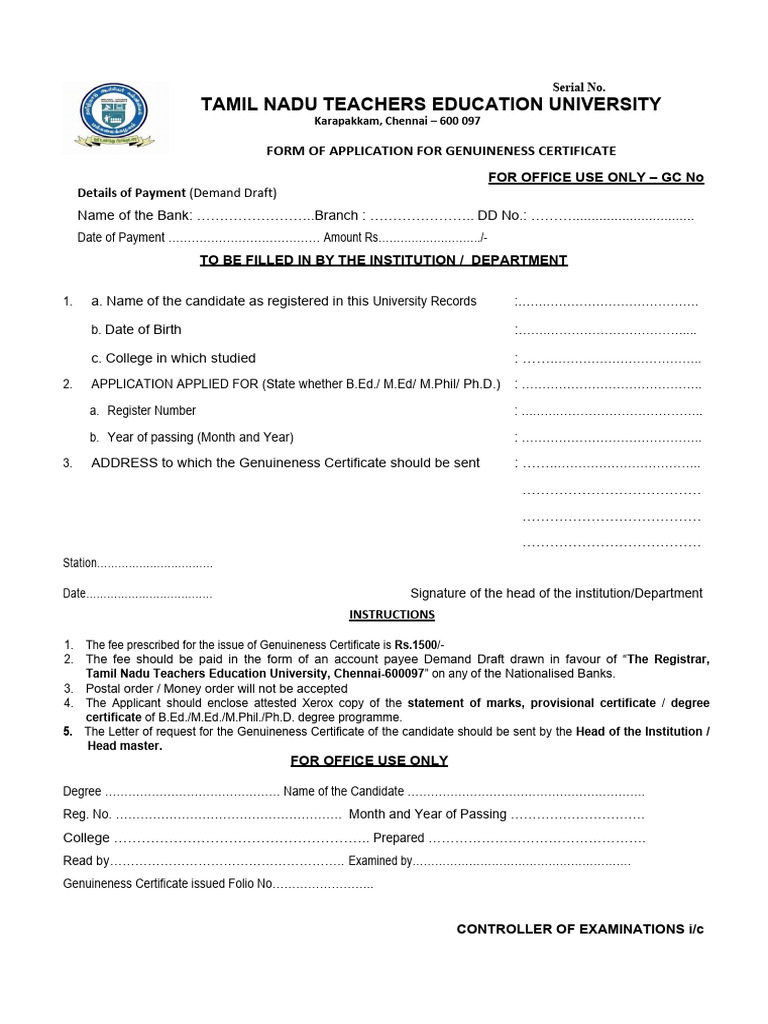 Genuineness Certificate | PDF