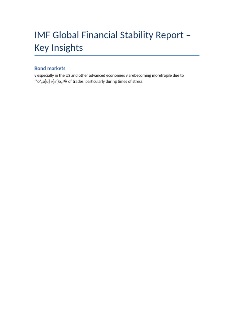 IMF Global Financial Stability Report Readable | PDF