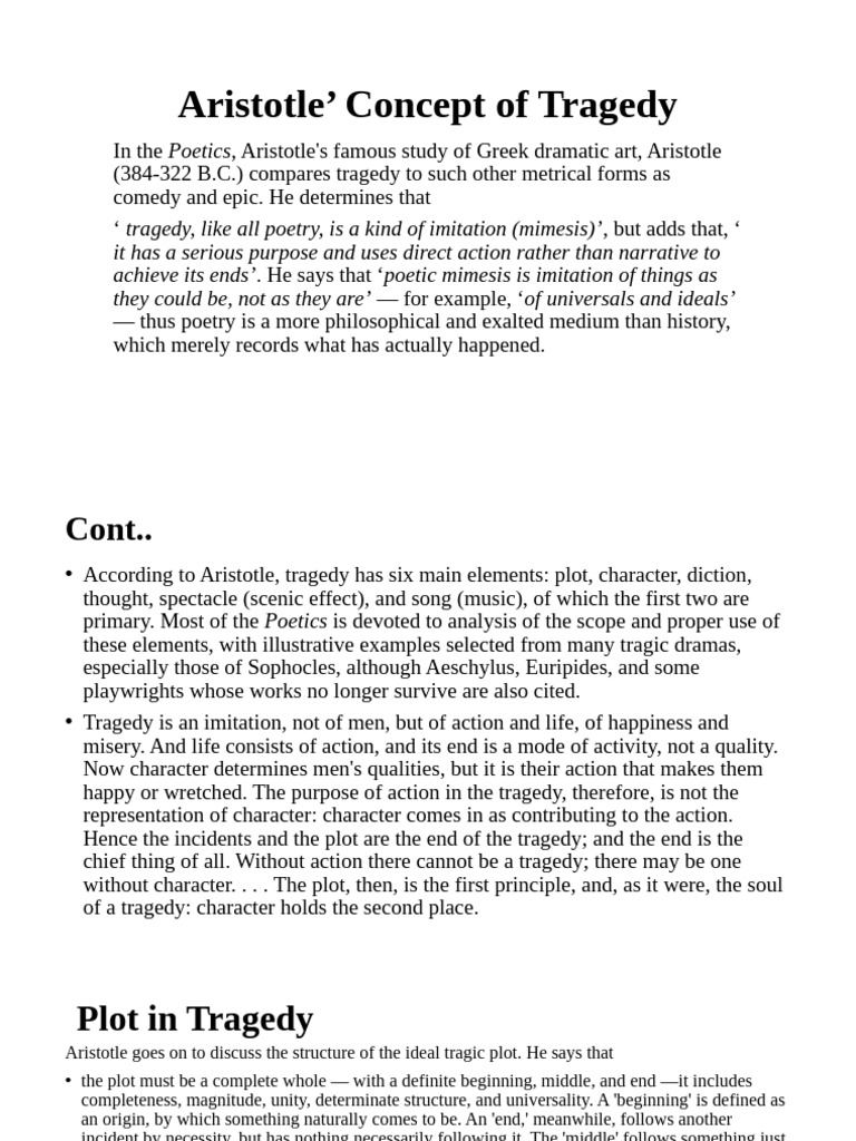 Aristotle's Concepy of Tragedy | PDF | Tragedy | Plot (Narrative)