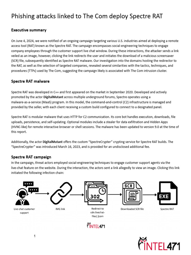 Spectre RAT Phishing Attack Overview | PDF | Malware | Phishing