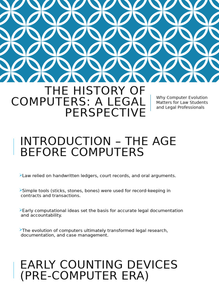 Evolution of Computers in Law | PDF | Information Technology | Computer ...