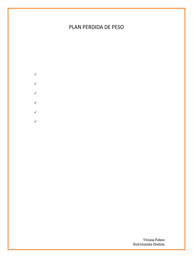 Plan Perdida Peso Andrea | PDF | Alimentos | Cocina