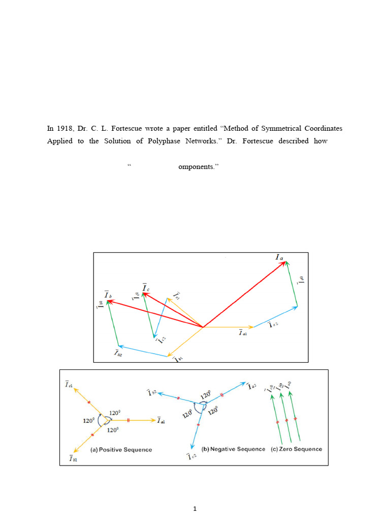 Fortescue's Symmetrical Components Explained | PDF | Electrical ...