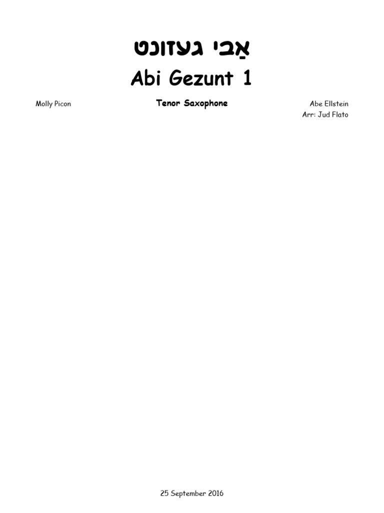 Abi Gezunt 1.tenorsax | PDF