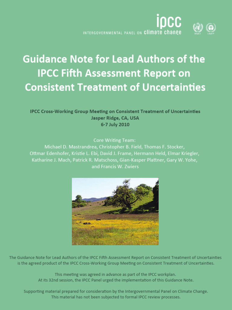 AR5 Uncertainty Guidance Note | PDF | Uncertainty | Probability