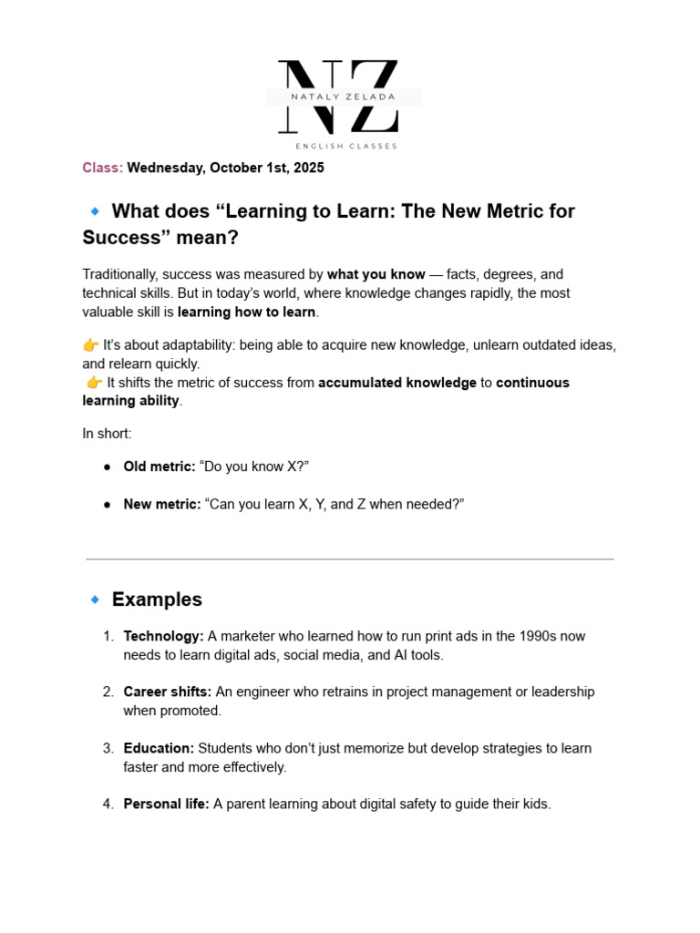 Learning to Learn: Success Redefined | PDF | Learning | Knowledge