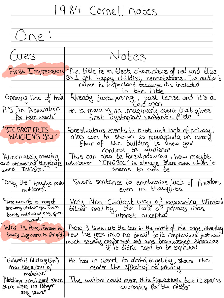 1984 Notes | PDF