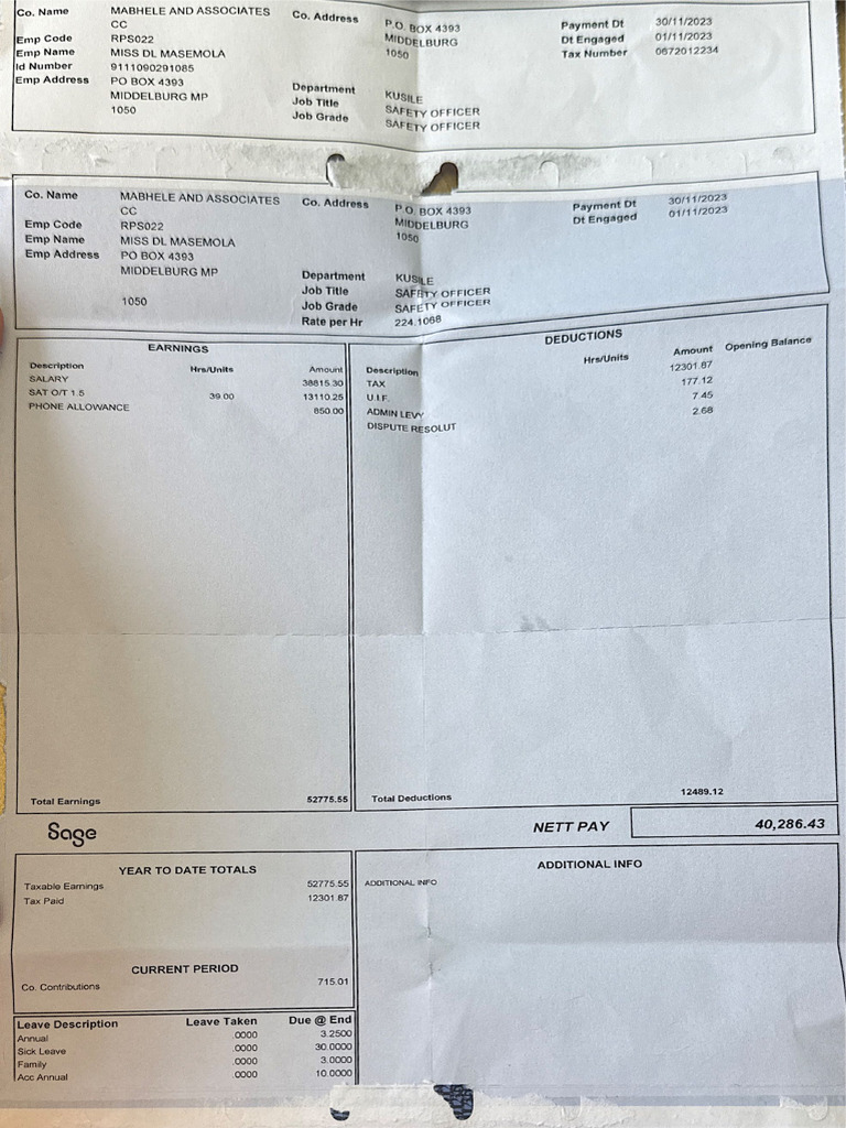 November Payslip | PDF