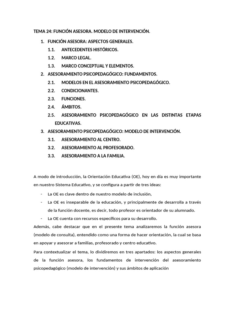 Función Asesora en Orientación Educativa | PDF | Maestros | Enseñando