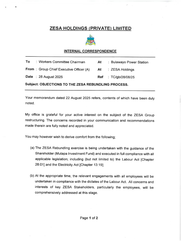 Internal Correspondence | PDF