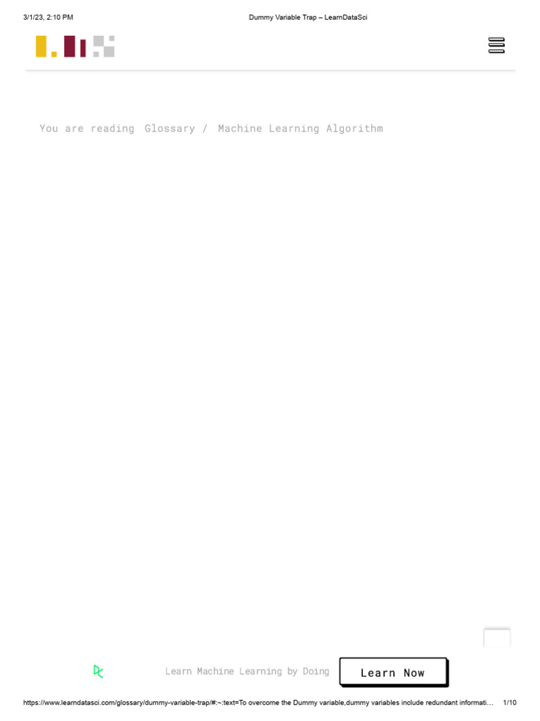 Dummy Variable Trap - LearnDataSci | PDF | Linear Regression ...