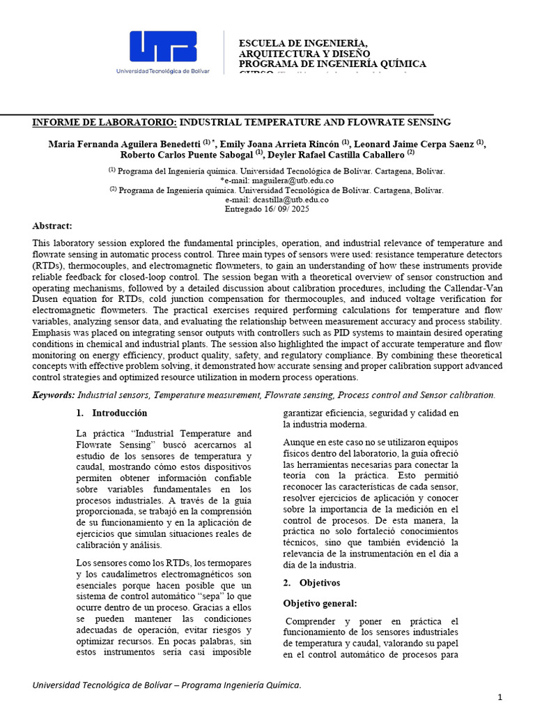 2) Informe - Sensores de Temperatura | PDF | Sensor | Temperatura