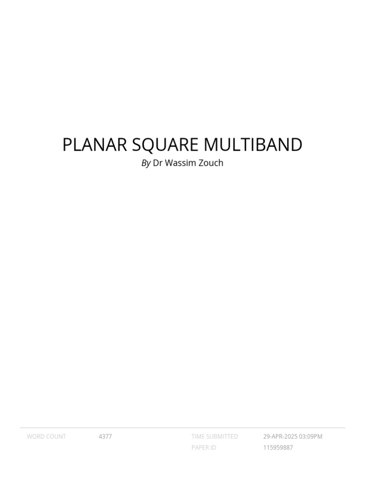 Planar Square Multiband | PDF