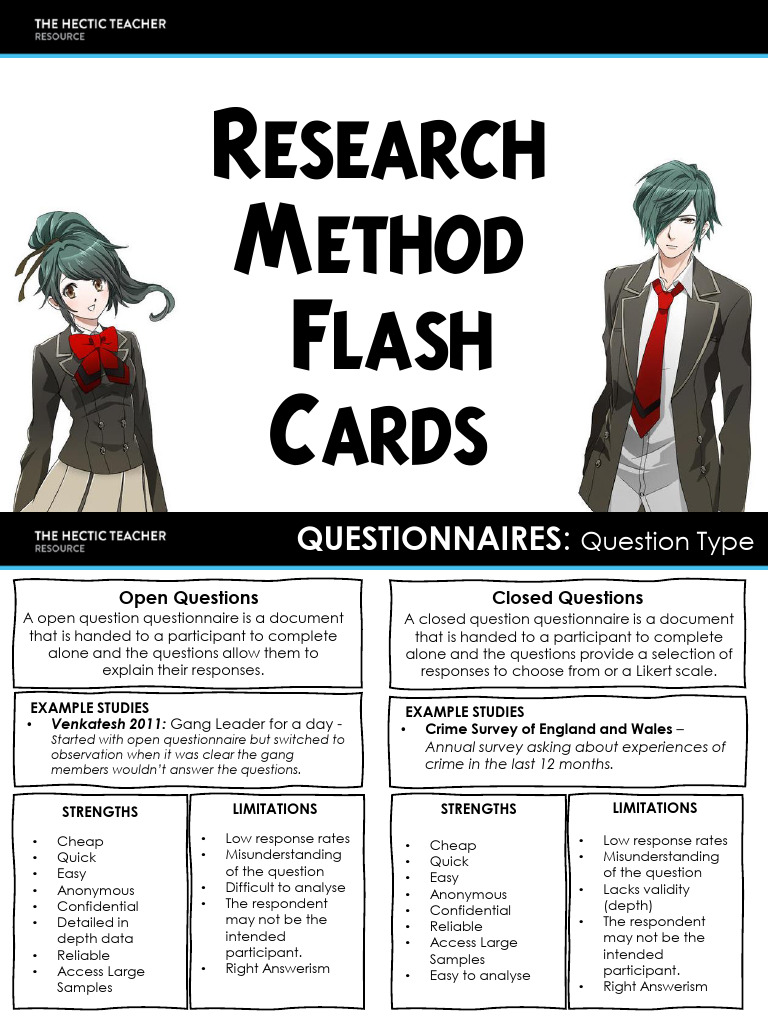 Research Methods: Questionnaires & Observations | PDF | Questionnaire ...