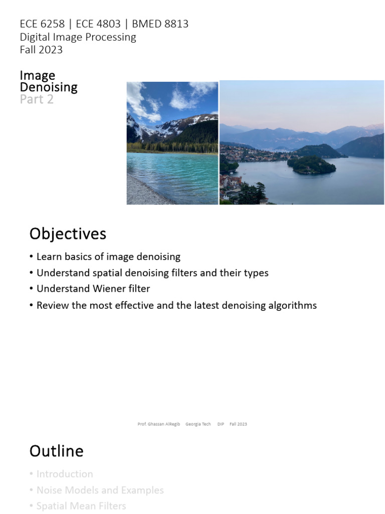 DIP F23 L20 20231106 Denoising-2 | PDF | Wavelet | Computer Engineering