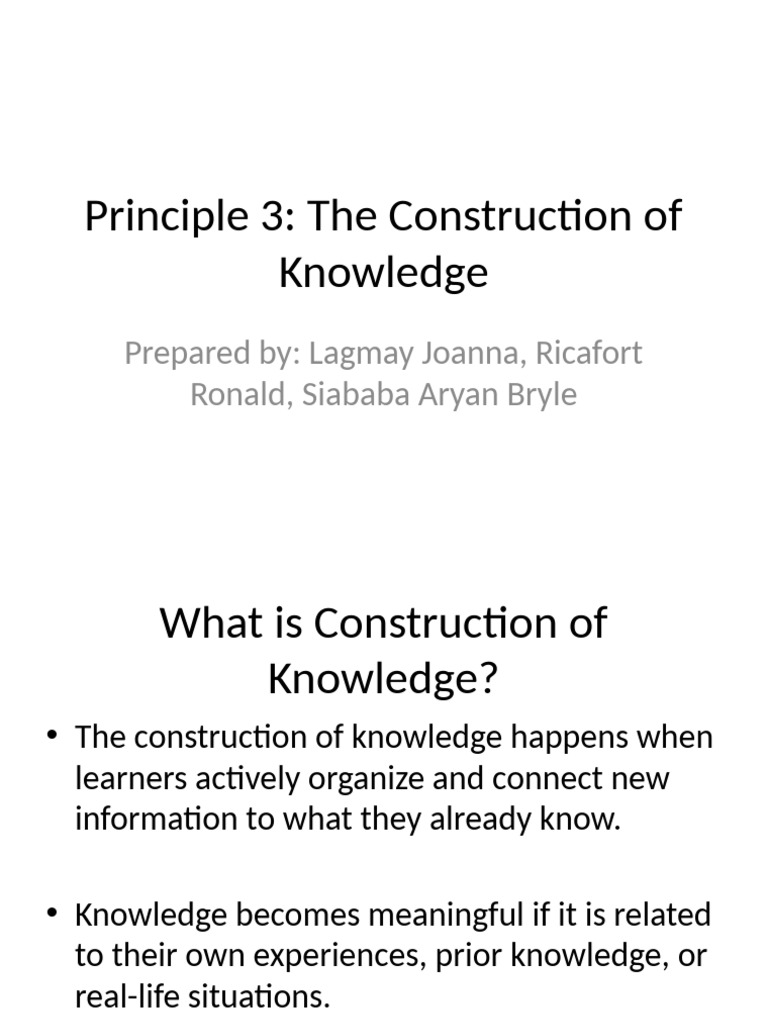 Understanding Knowledge Construction | PDF