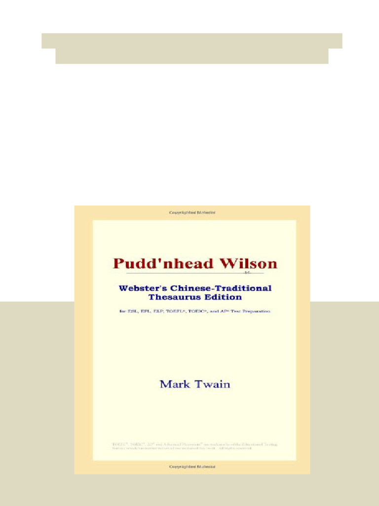 Pudd Nhead Wilson Webster S Chinese Traditional Thesaurus Edition Mark ...