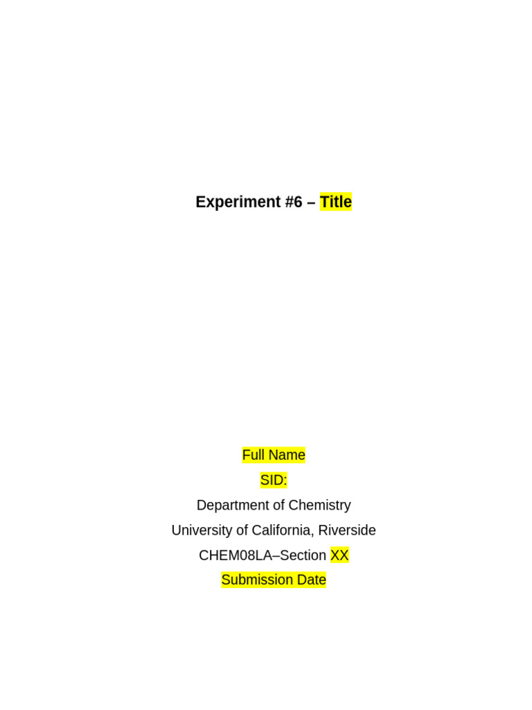 Experiment 6 - Post-Lab Report Template | PDF