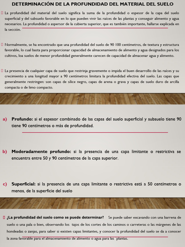 Profundidad del Suelo y su Importancia | PDF | Suelo | Agua
