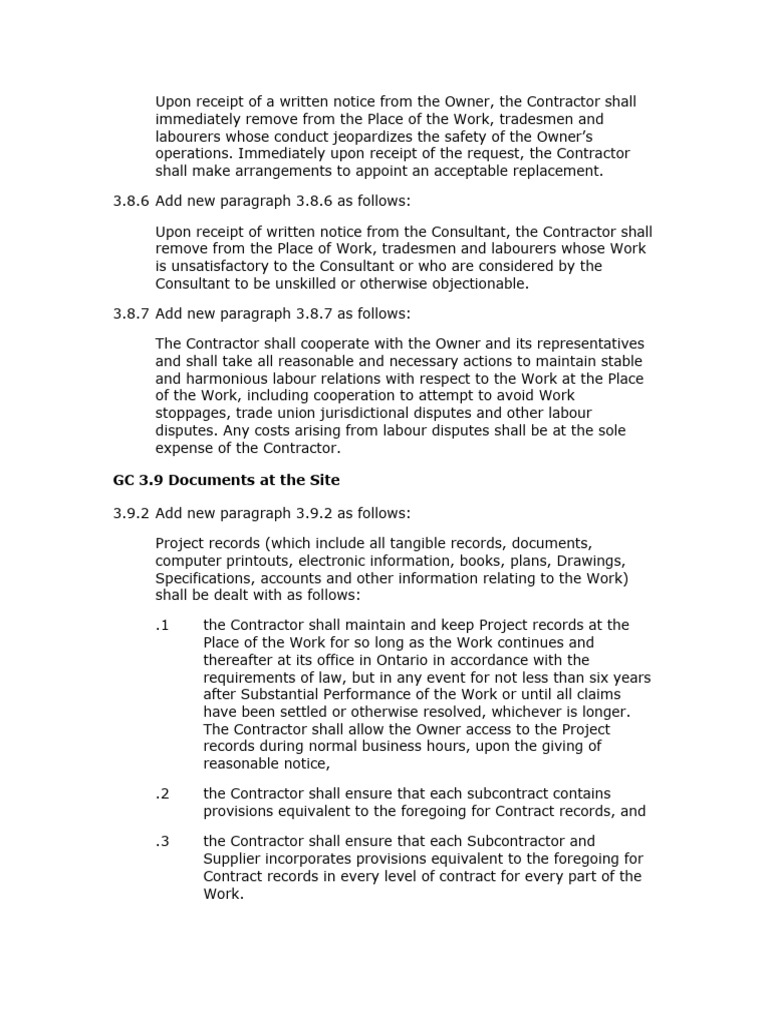 25-099 Supplementary Conditions To The CCDC 2 2008 of The Corporation ...