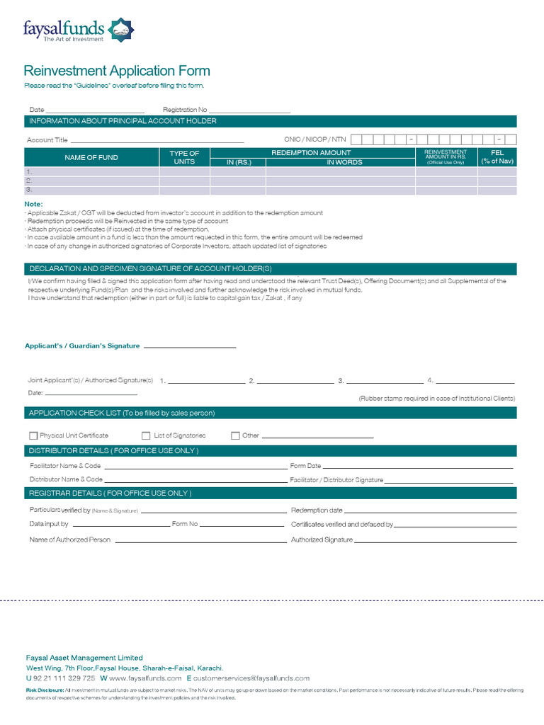 Faysal Islamic Savings Growth Fund Redemption | PDF | Financial ...