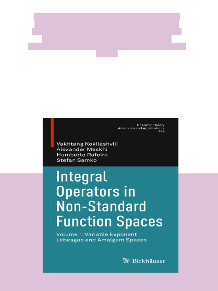(Ebook) Integral Operators in Non-Standard Function Spaces: Volume 1: Variable Exponent Lebesgue ...