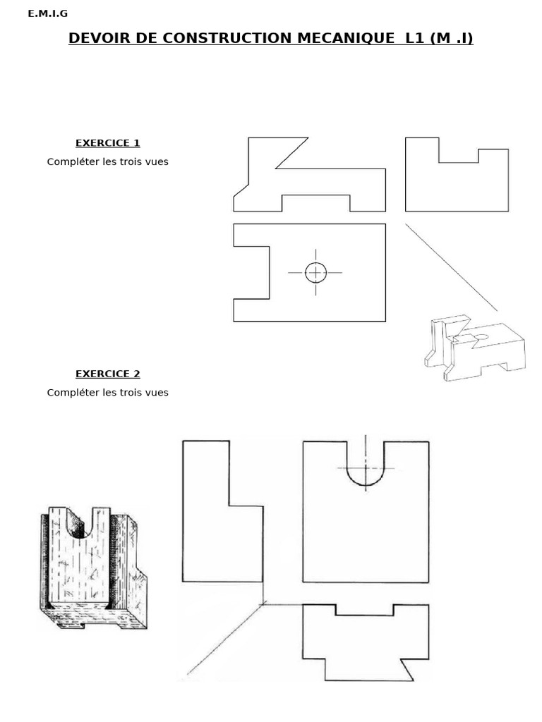 Devoir de Construction Mécanique L1 | PDF