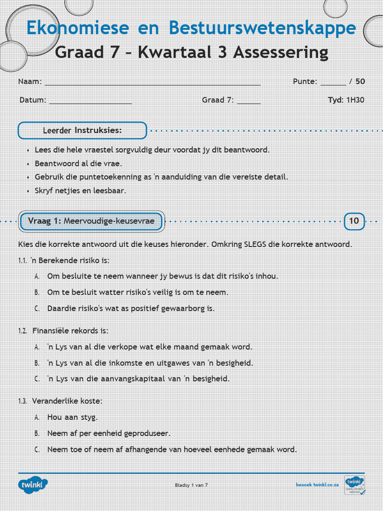 Afr Term 3 Test | PDF
