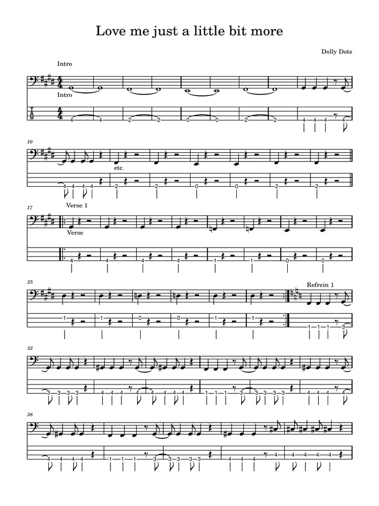 Love Me Just A Little Bit More (Bas) | PDF