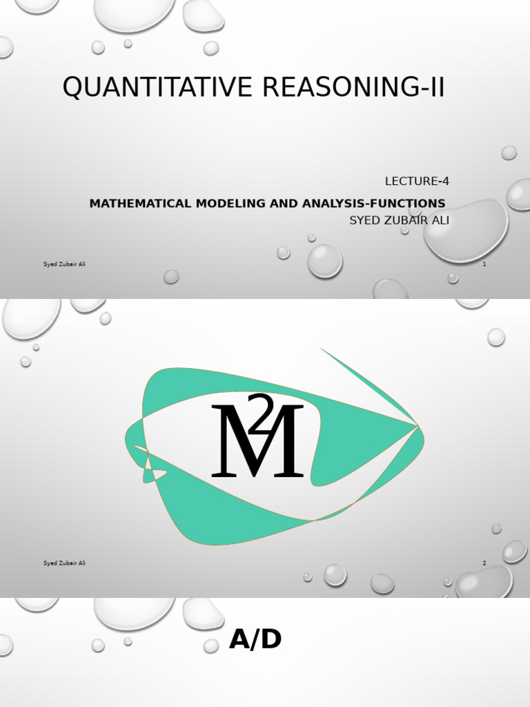 QR-II-Lecture-4-Mathematical Modeling and Analysis-Functions | PDF