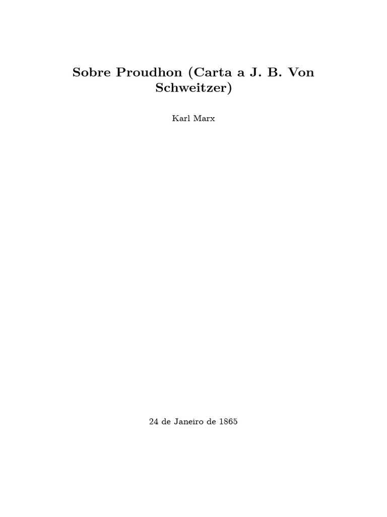 Análise de Proudhon por Marx | PDF | Karl Marx | Economia