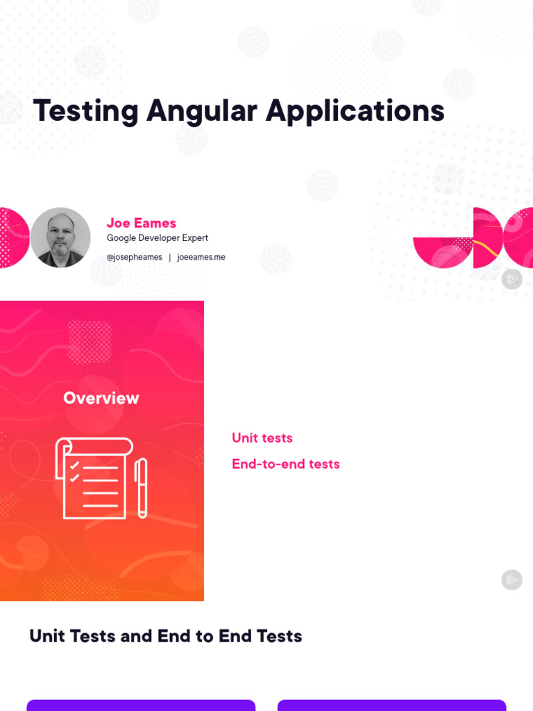 Angular Testing: Unit vs. E2E Guide | PDF