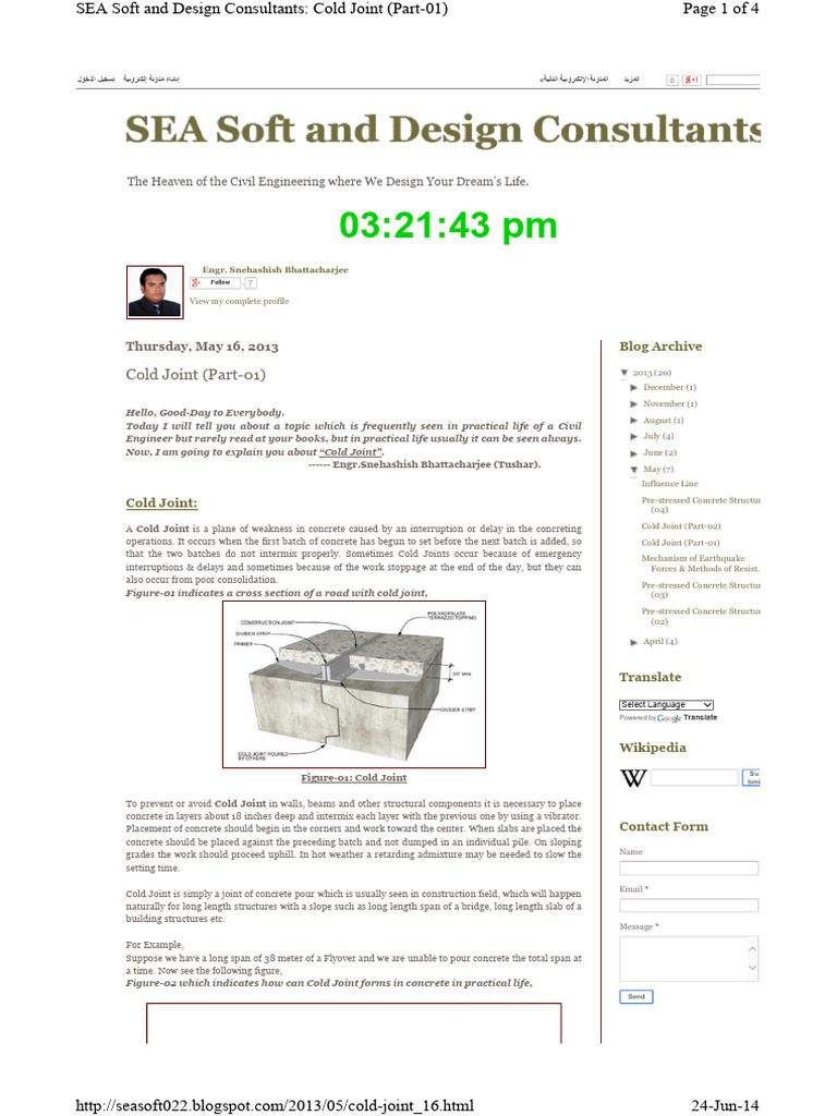 BT Cold Joint | PDF | Concrete | Applied And Interdisciplinary Physics