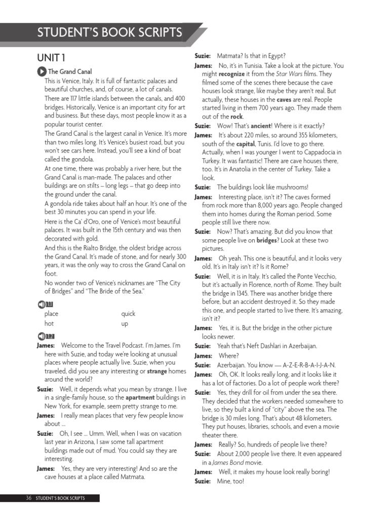 Prism Listening & Speaking 1 Video & Audio Scripts | PDF | Thanksgiving ...