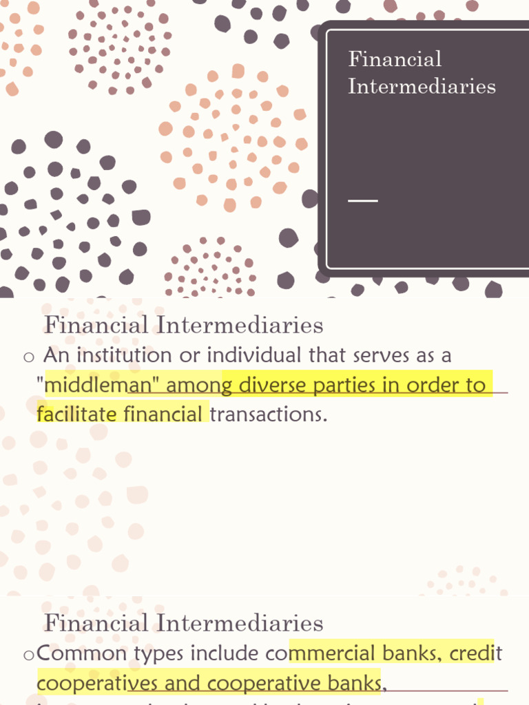Ch.1 Intro. To Financial Intermediaries | PDF | Cheque | Money