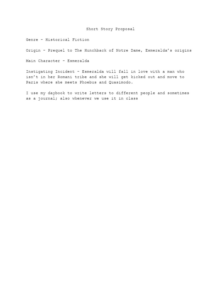 Short Story Proposal | PDF