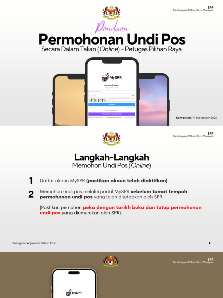Panduan Permohonan Undi Pos Kategori 1a (Petugas Pilihan Raya) | PDF