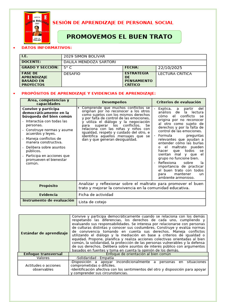 Sesion Ps Dalila | PDF | Pensamiento | Aprendizaje