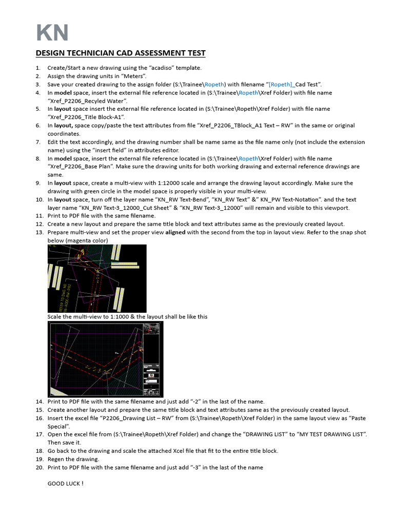 CAD Assessment Test Instructions | PDF | Chess Openings | Chess