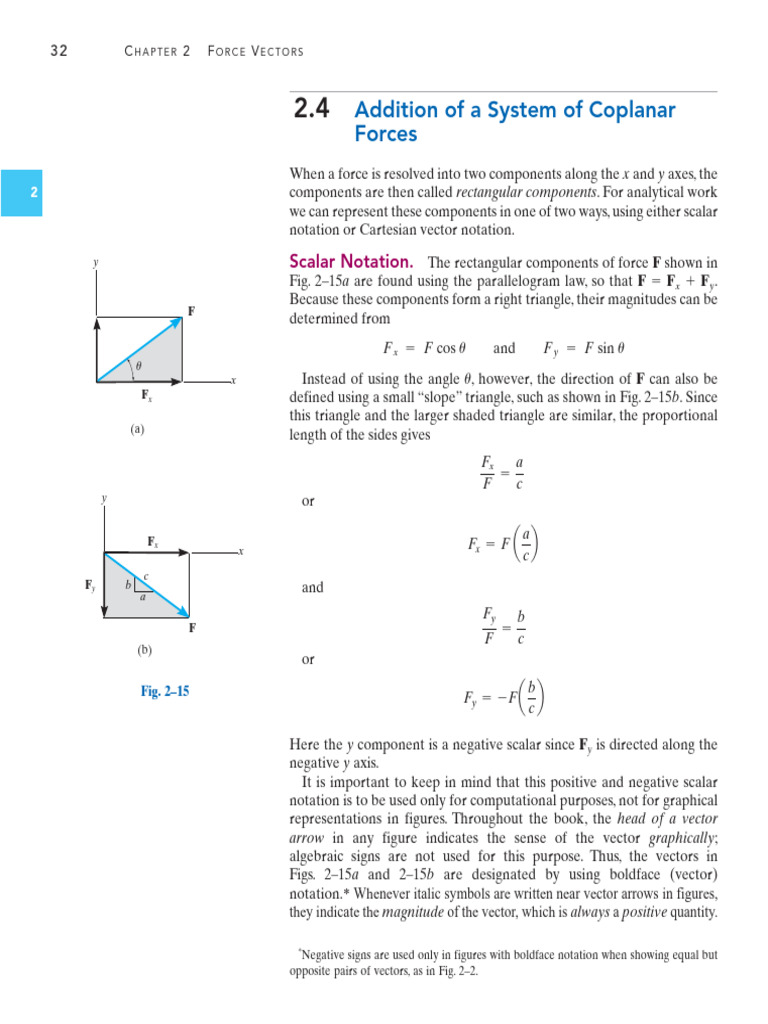 Coplanar Force Addition Methods | PDF | Euclidean Vector | Cartesian ...