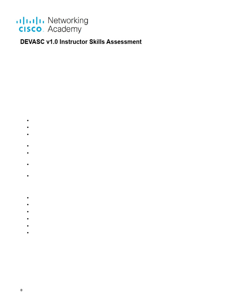 Devasc v1.0 Instructor Skills Assessment | PDF | Xml | Computing