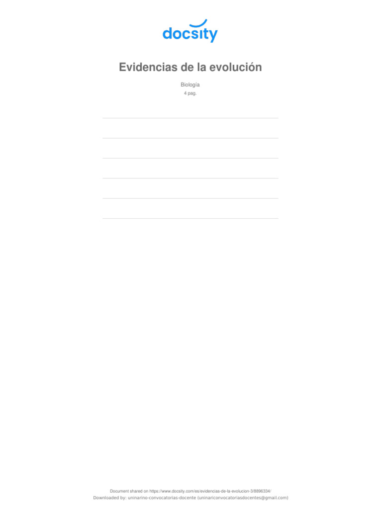 Docsity Evidencias de La Evolucion 3 | PDF