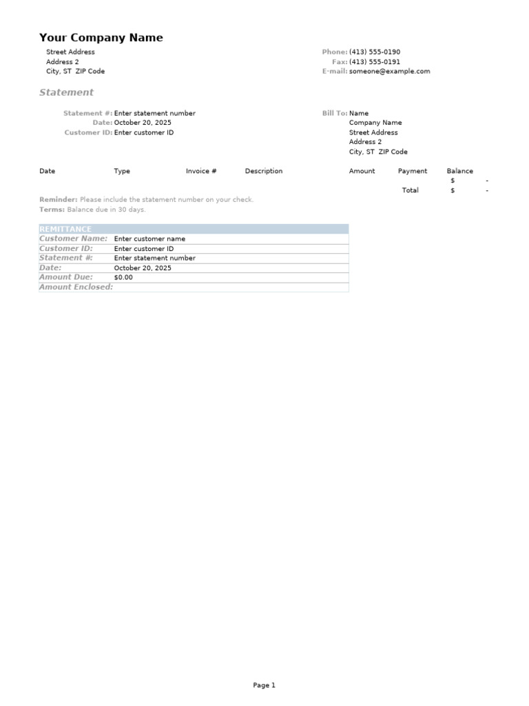 Billing Statement 1 | PDF