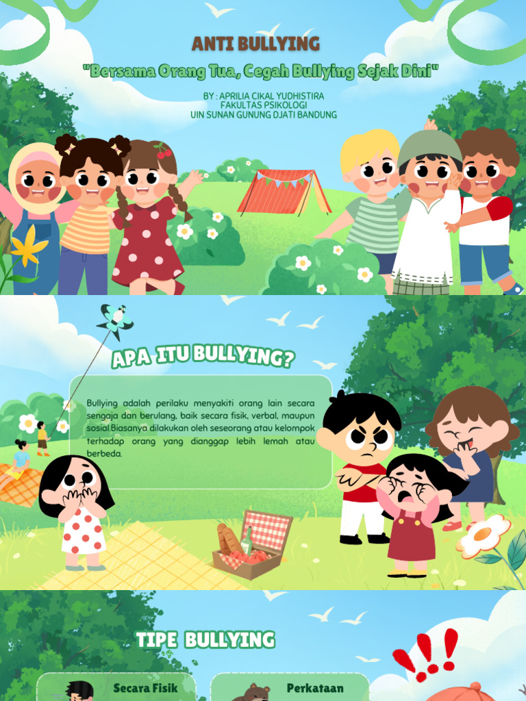 Green and Blue Illustrative Fight Bullying Presentation | PDF